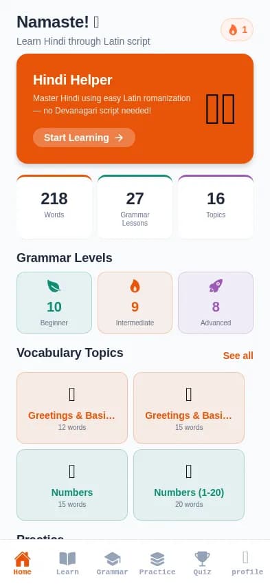 Hindi Helper Android App