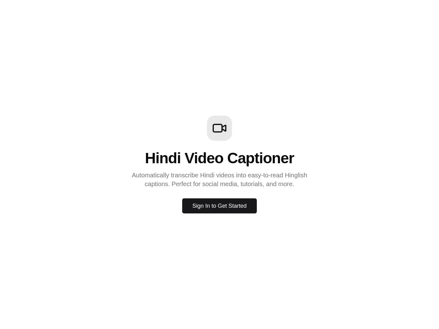 Hindi Video Auto Captioner