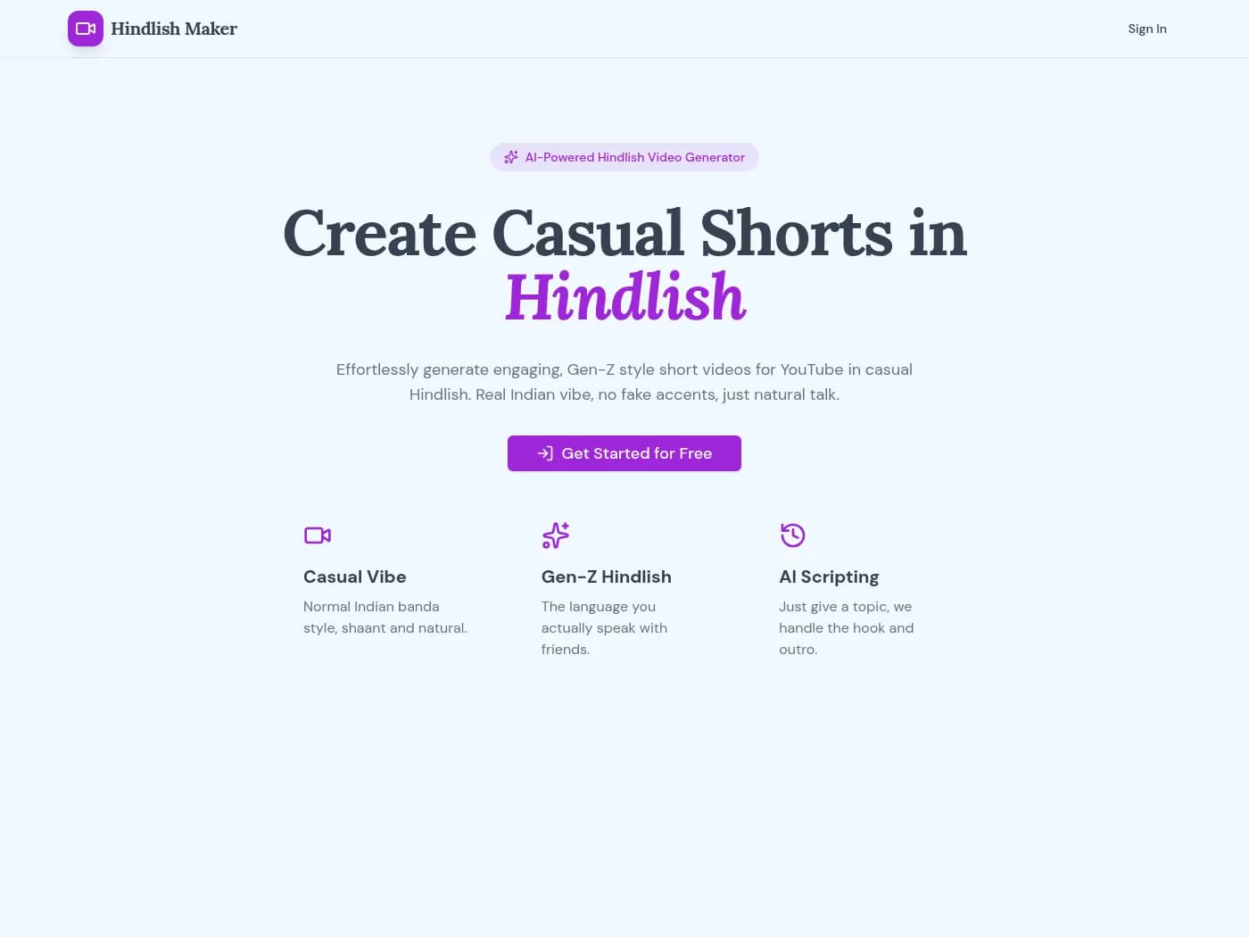 Hindlish Shorts Maker