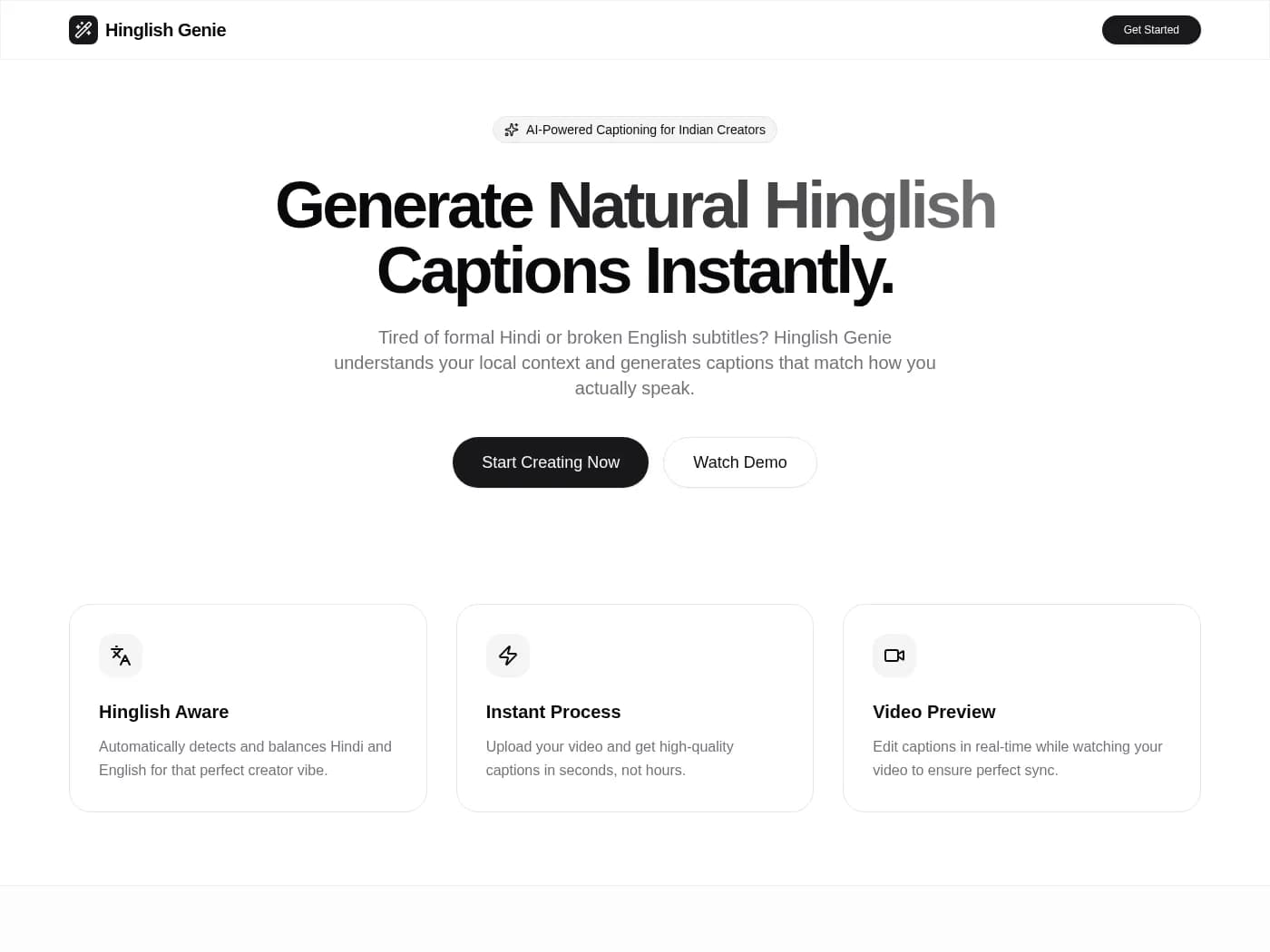Hinglish Caption Genie
