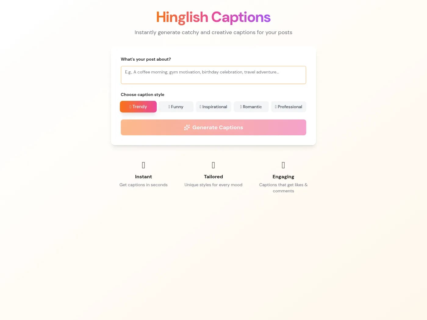 Hinglish Caption Generator