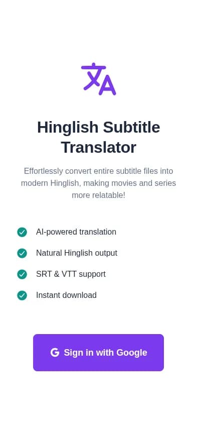 Hinglish Subtitle Translator