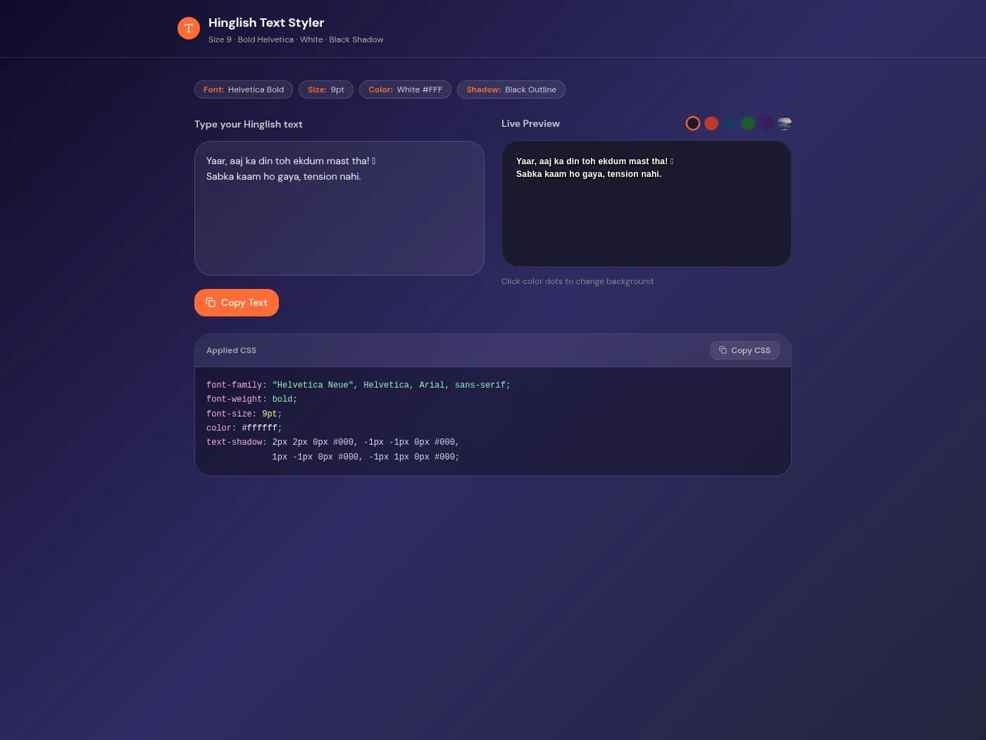 Hinglish Text Styler