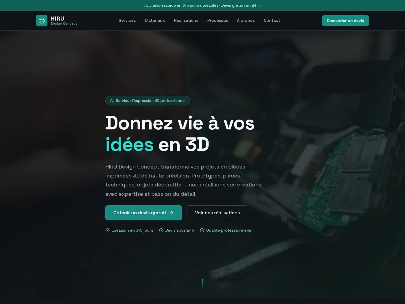 HIRU Design Landing