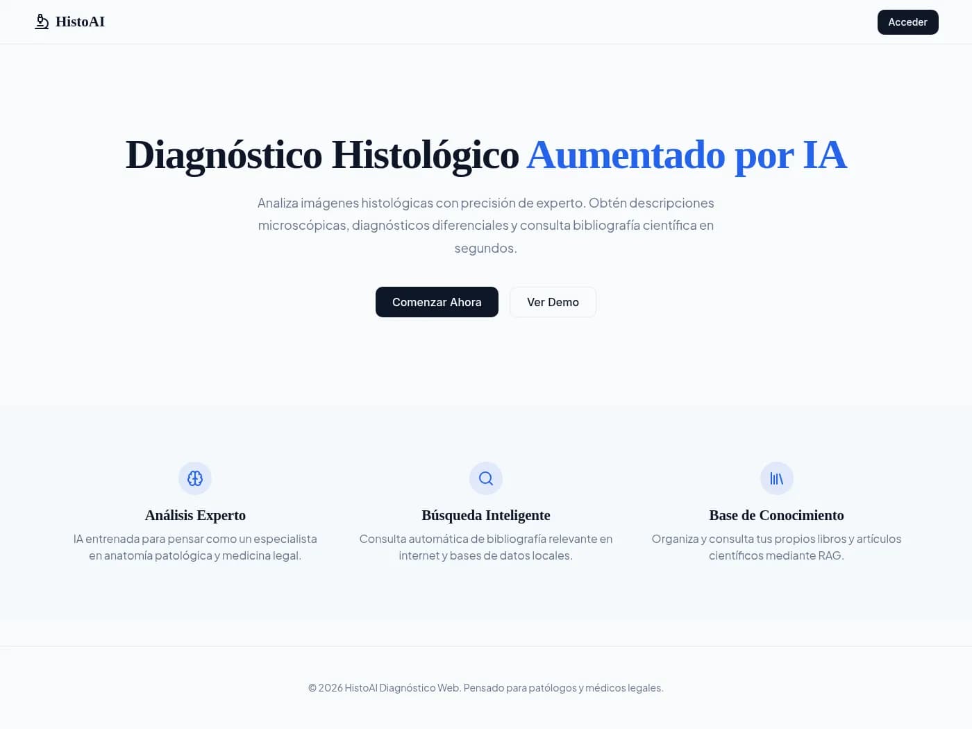HistoAI Diagnóstico Web