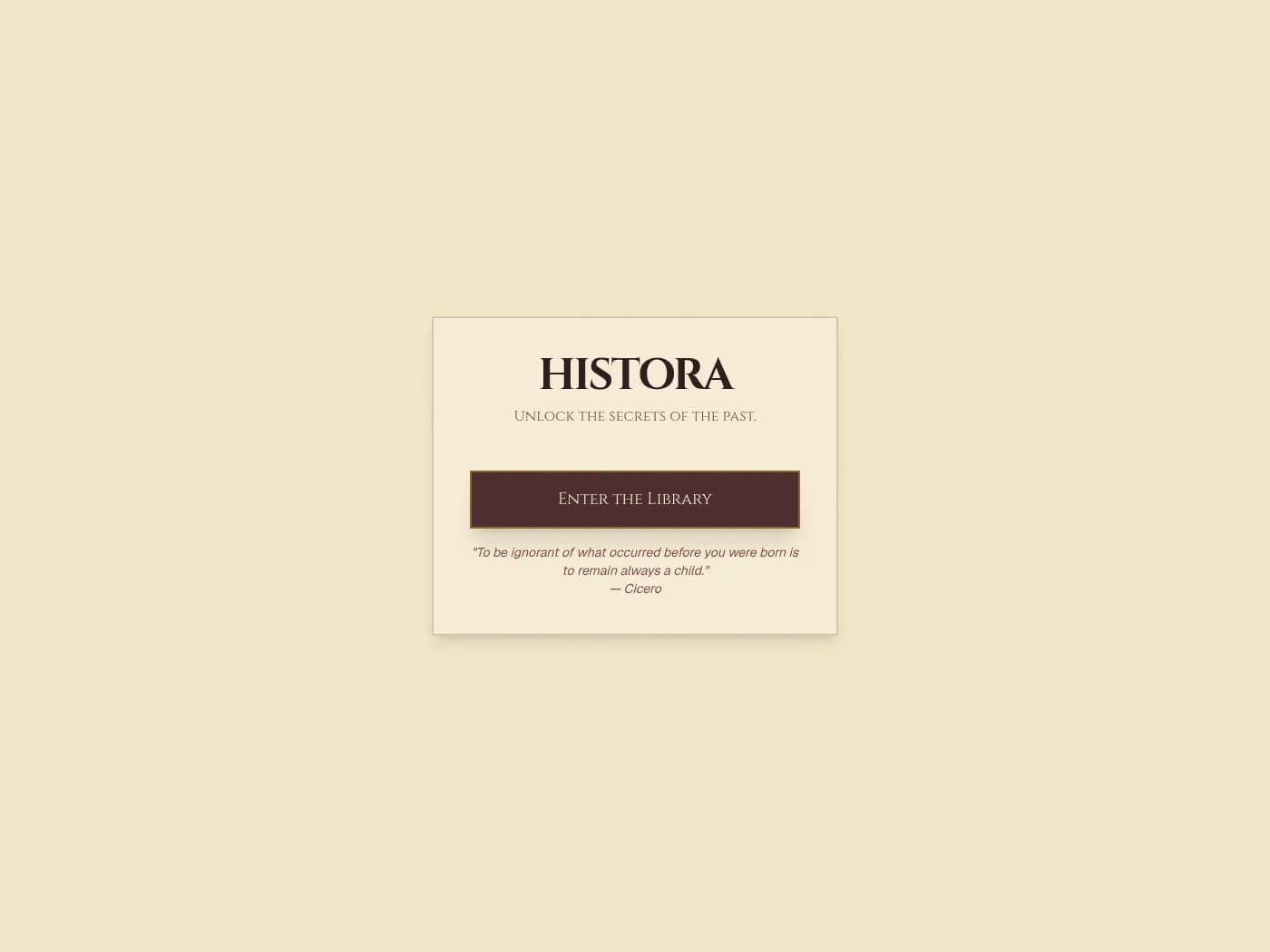 Histora Study Webapp
