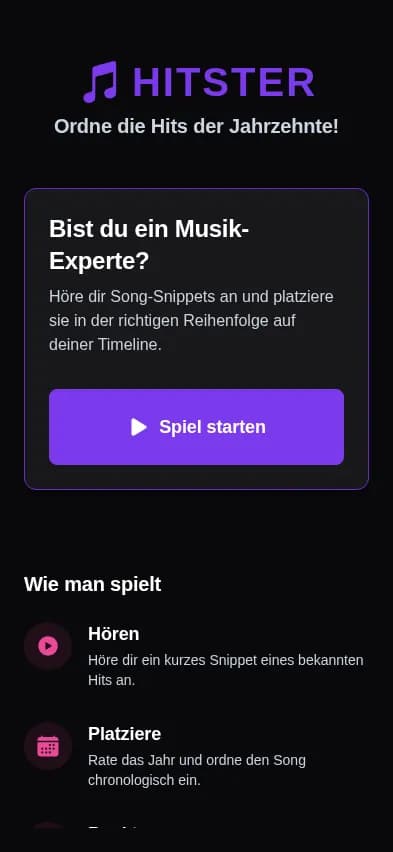 Hitster Style Game App
