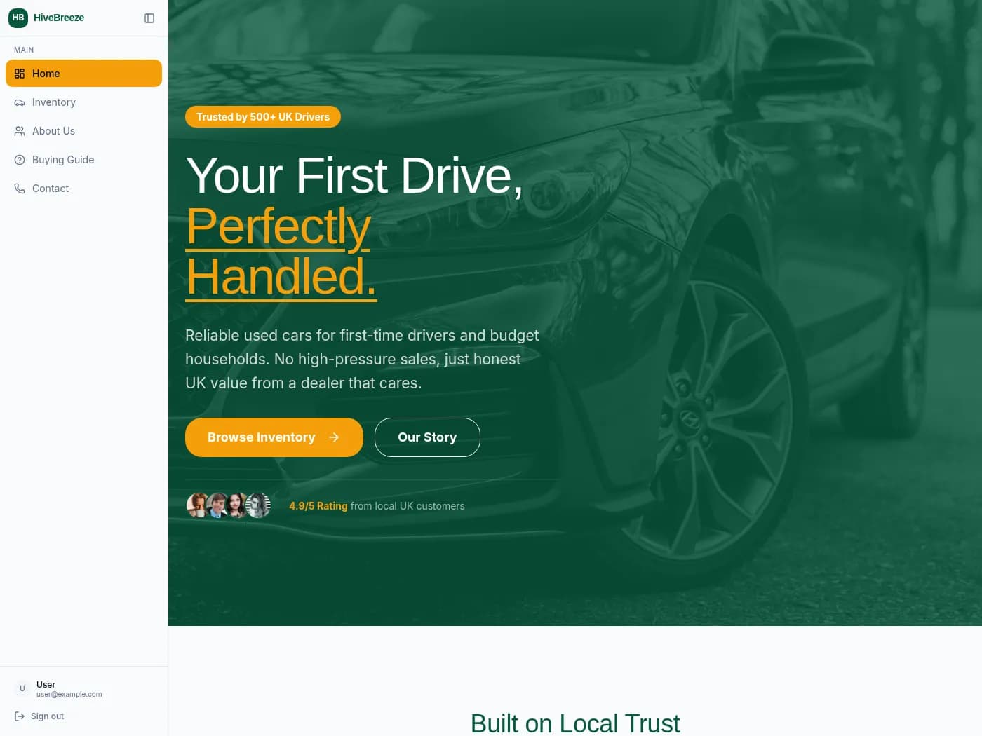 HiveBreeze Automotive Site
