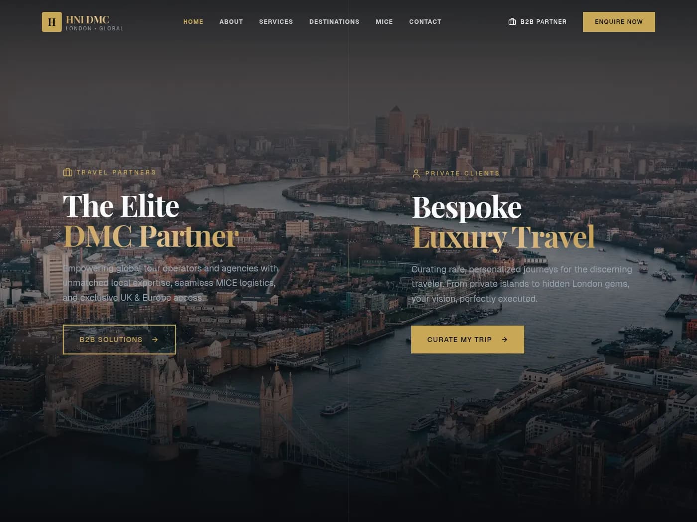 HNI DMC Luxury Website