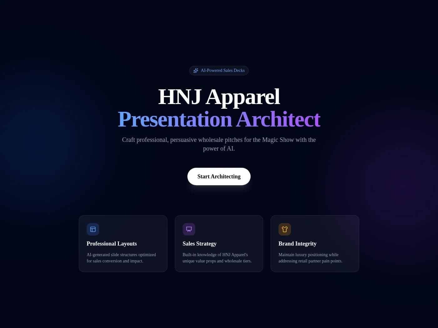 HNJ Apparel Sales Deck