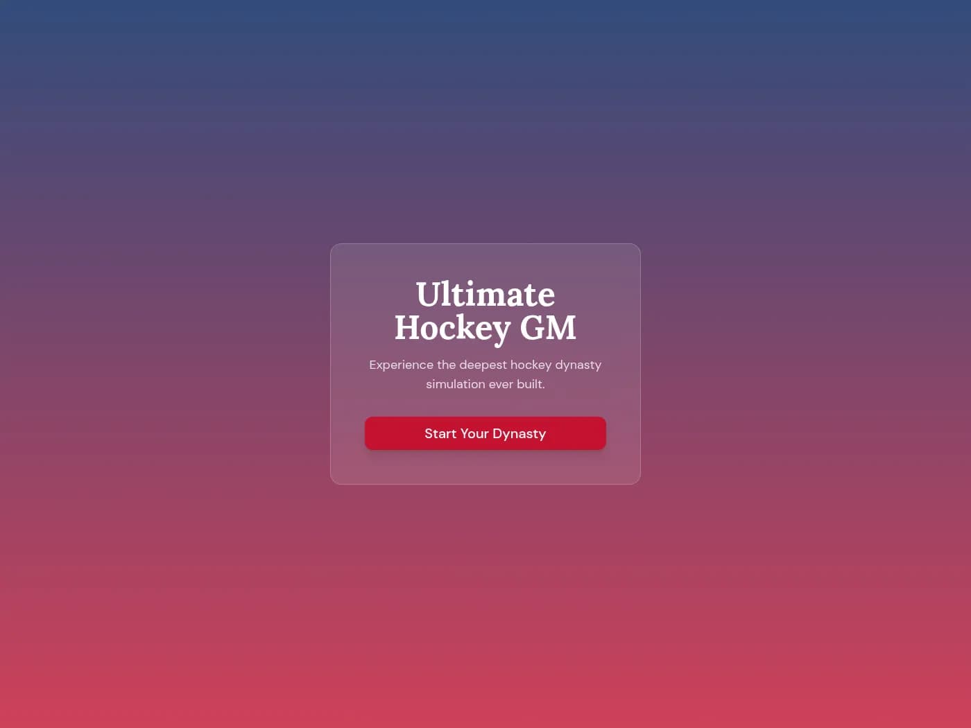 Ultimate Hockey GM