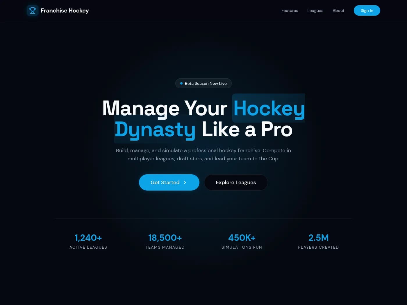 Franchise Hockey Simulator