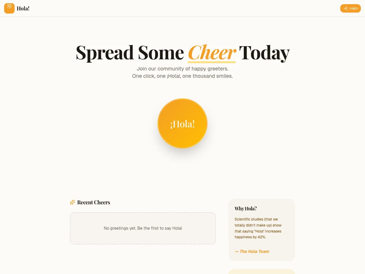 Hola Greeting App