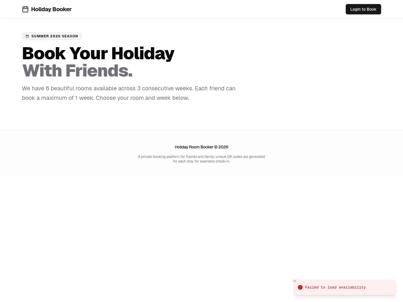 Holiday Room Booker