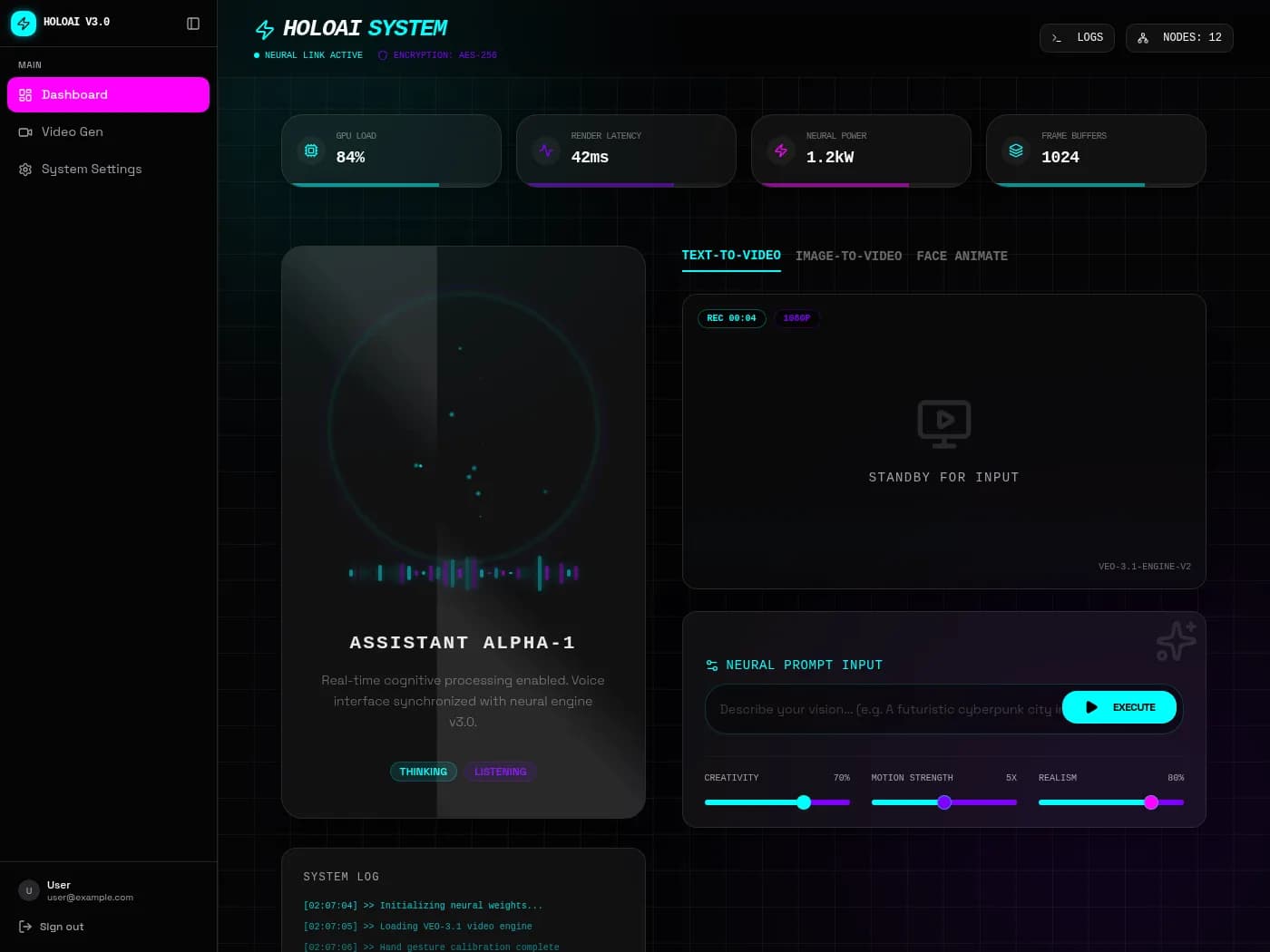 HoloAI Dashboard