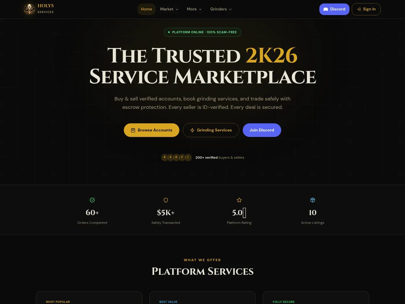Holys Services Marketplace