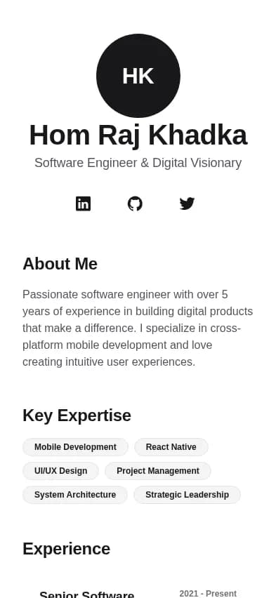 Hom Raj Profile App