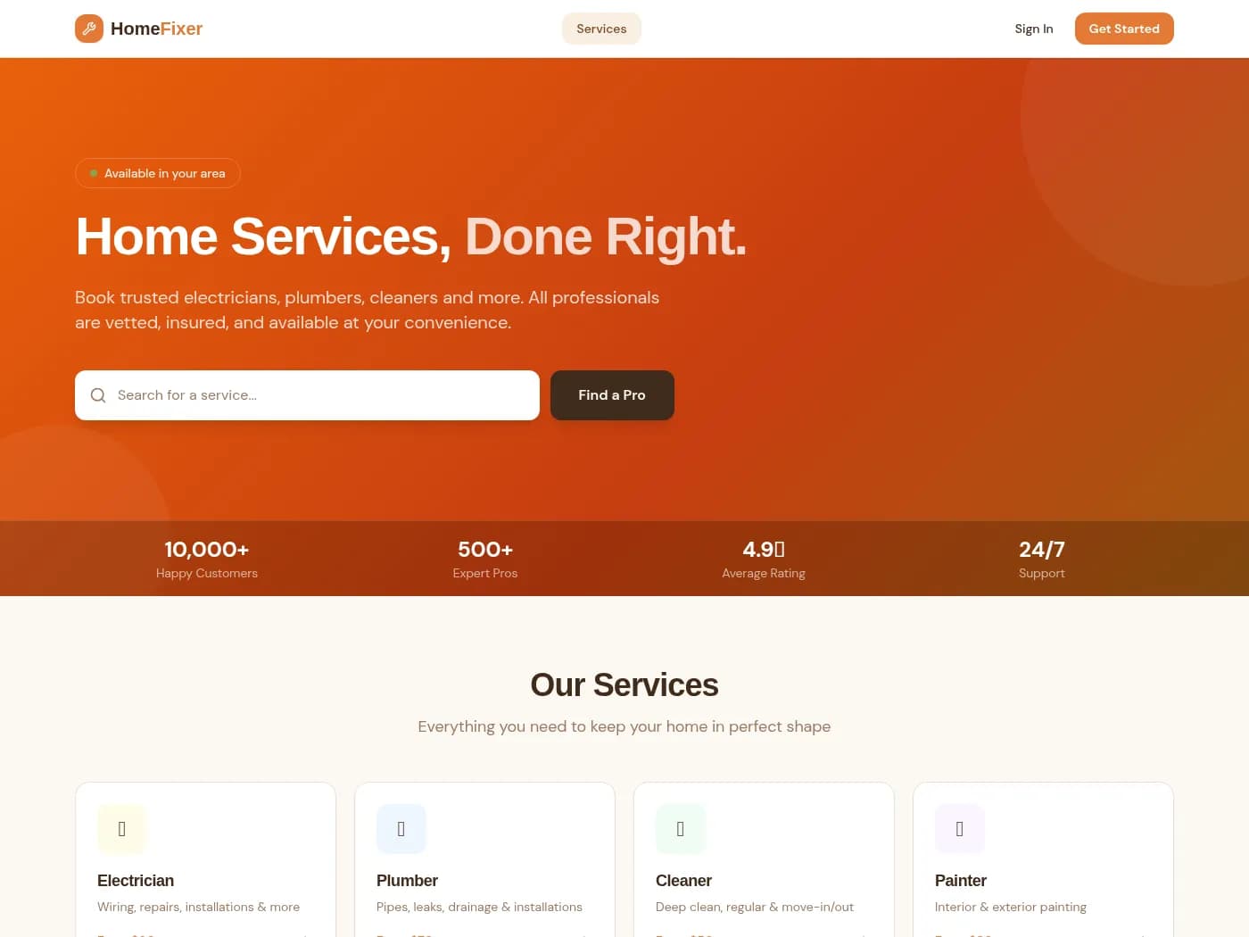Home service App