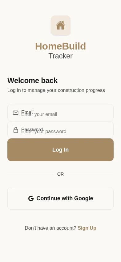 HomeBuild Tracker
