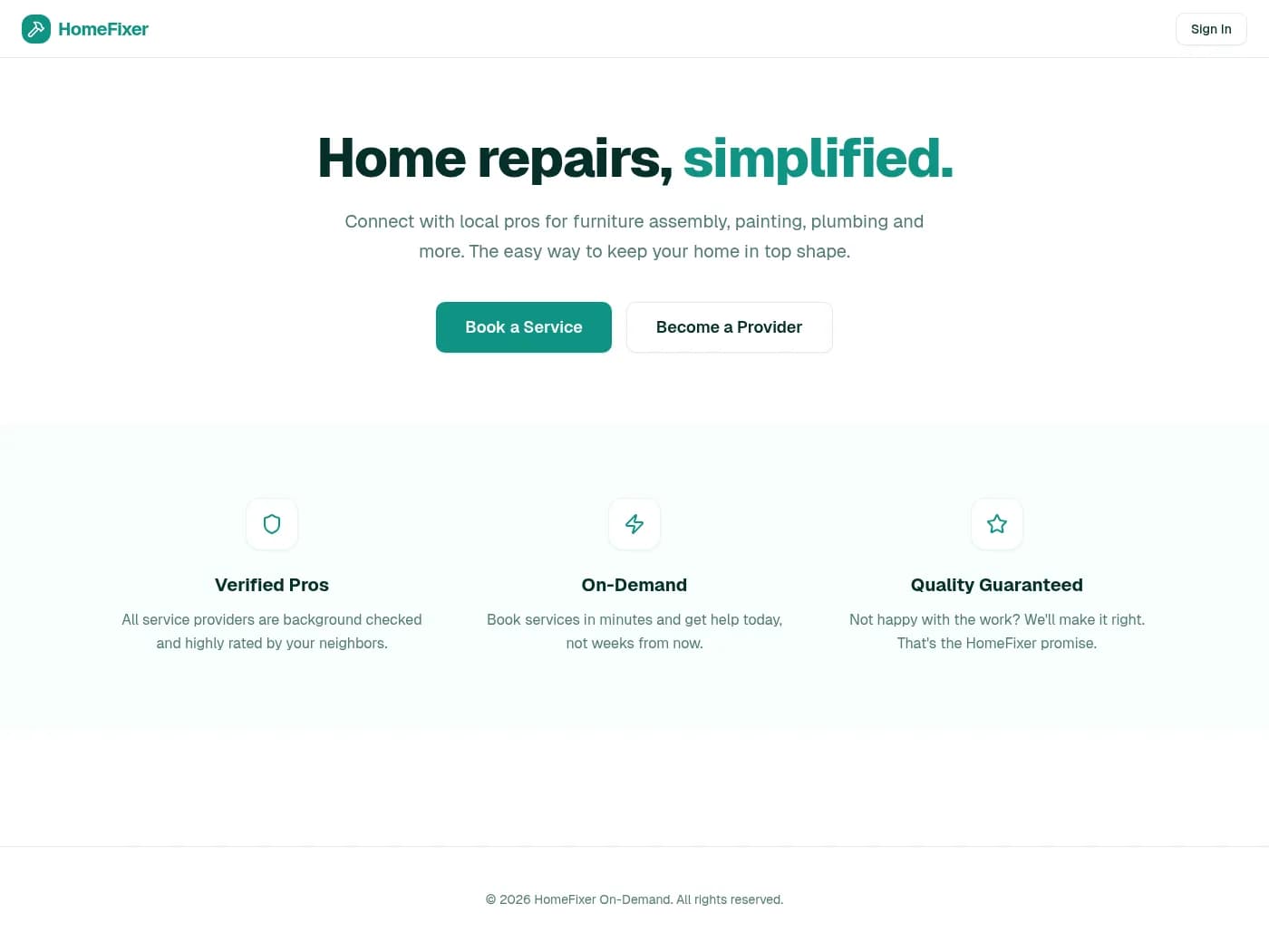 HomeFixer On-Demand