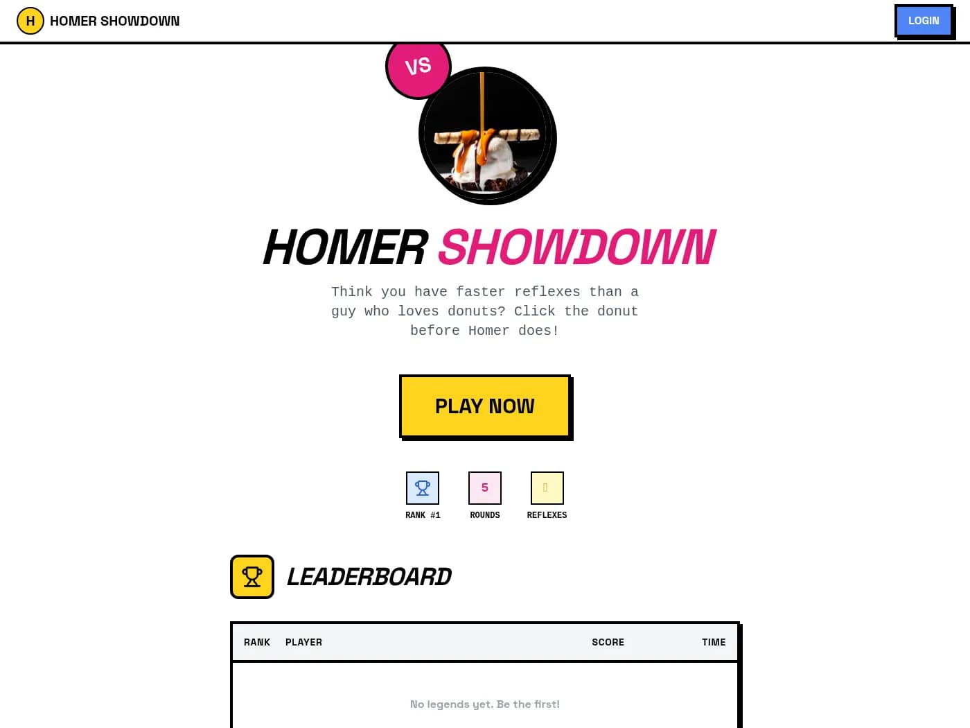Homer Showdown Game