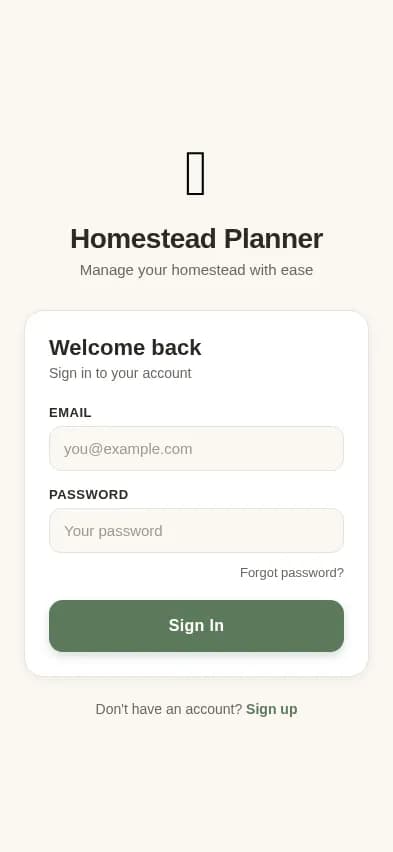 Homestead Planner