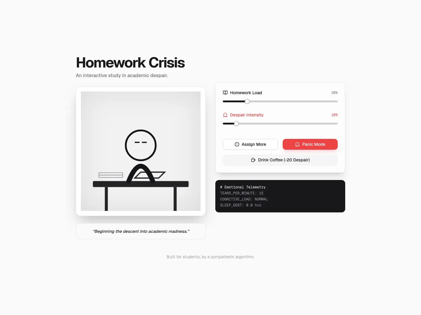 Homework Blues Visualizer