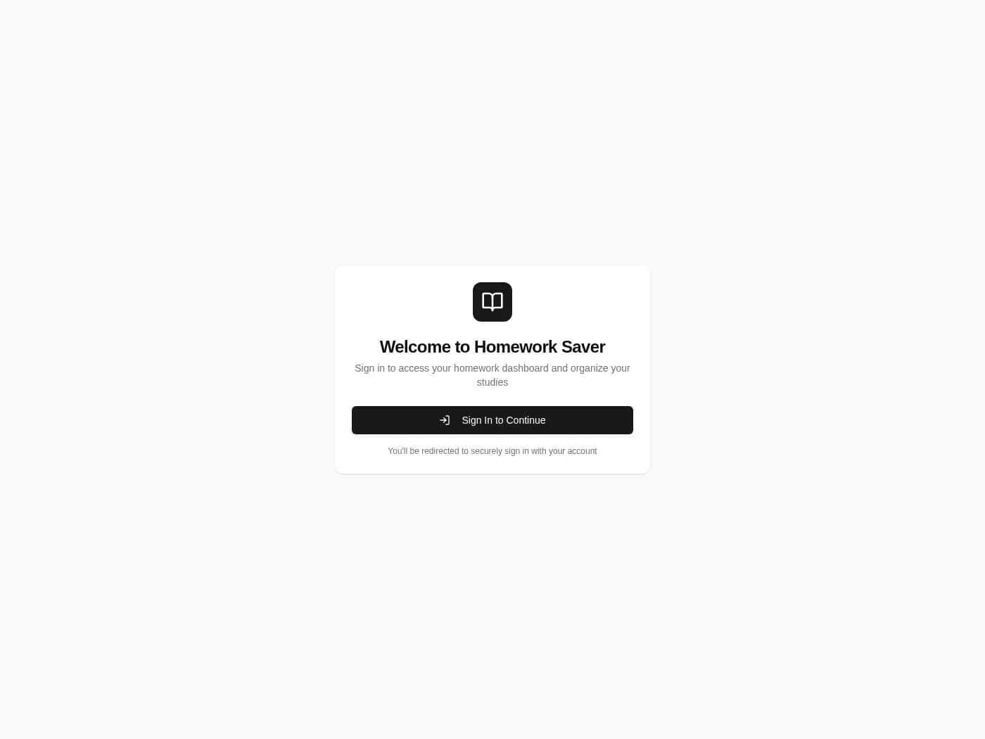 Homework Saver App