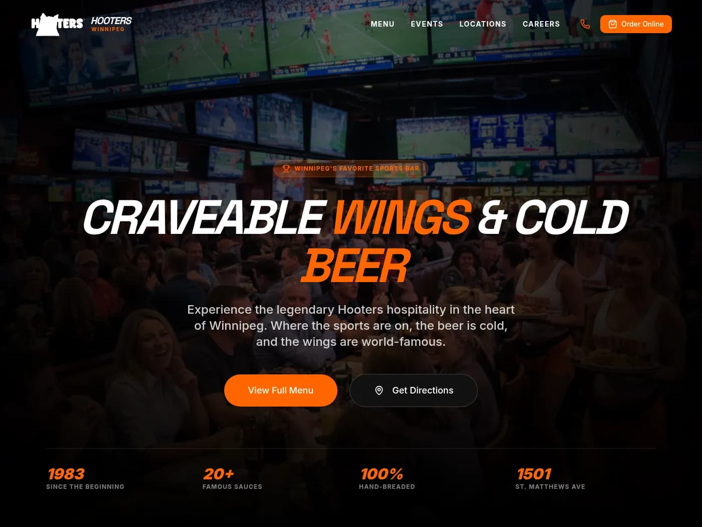 Hooters Winnipeg Website