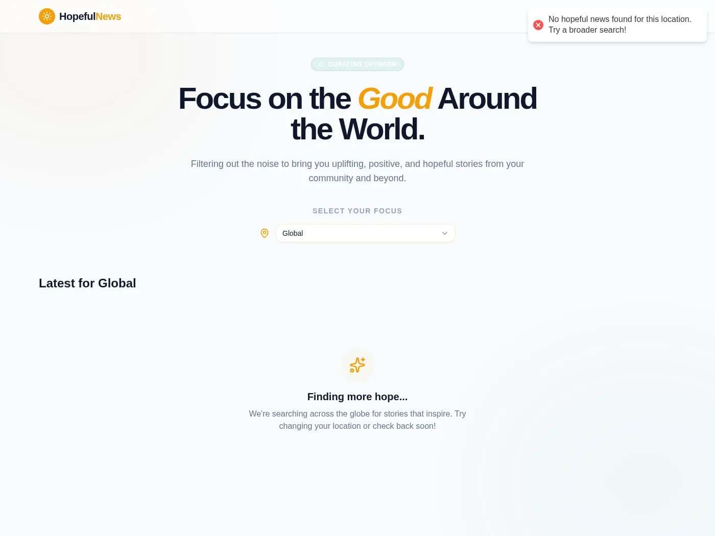 Hopeful News Finder