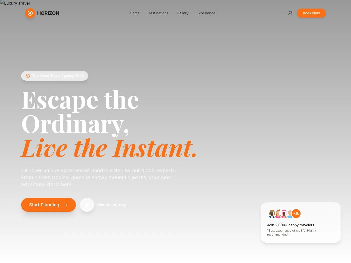 Horizon Voyage Landing Page