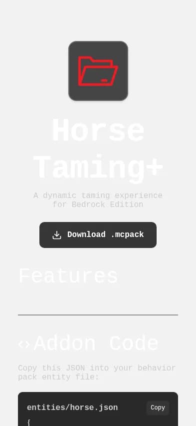 Bedrock Horse Taming+