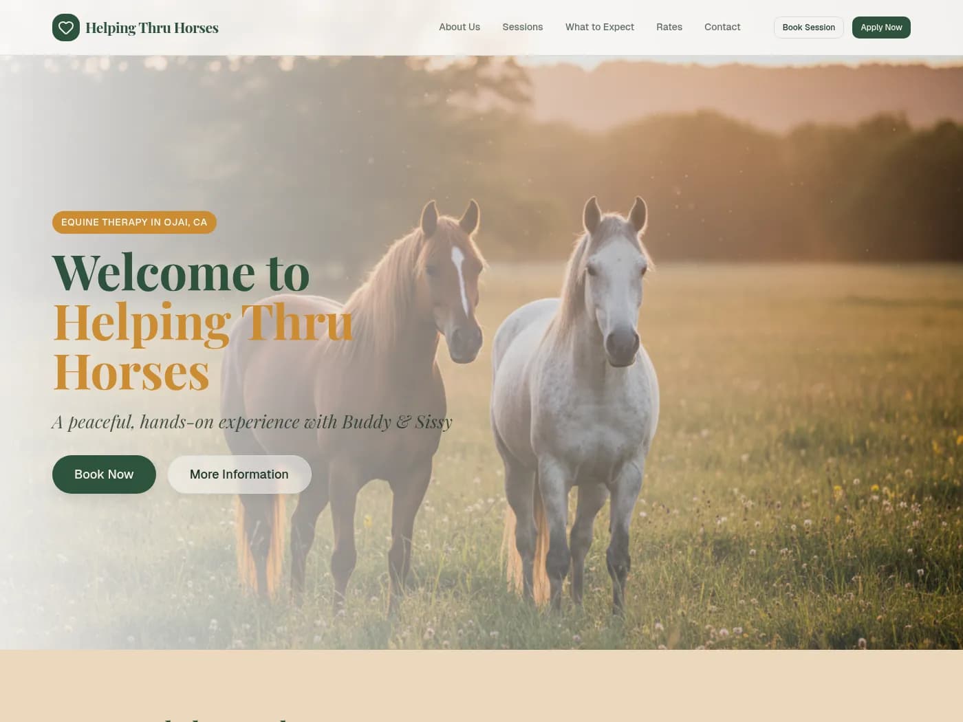 Horses Harmony Landing Page