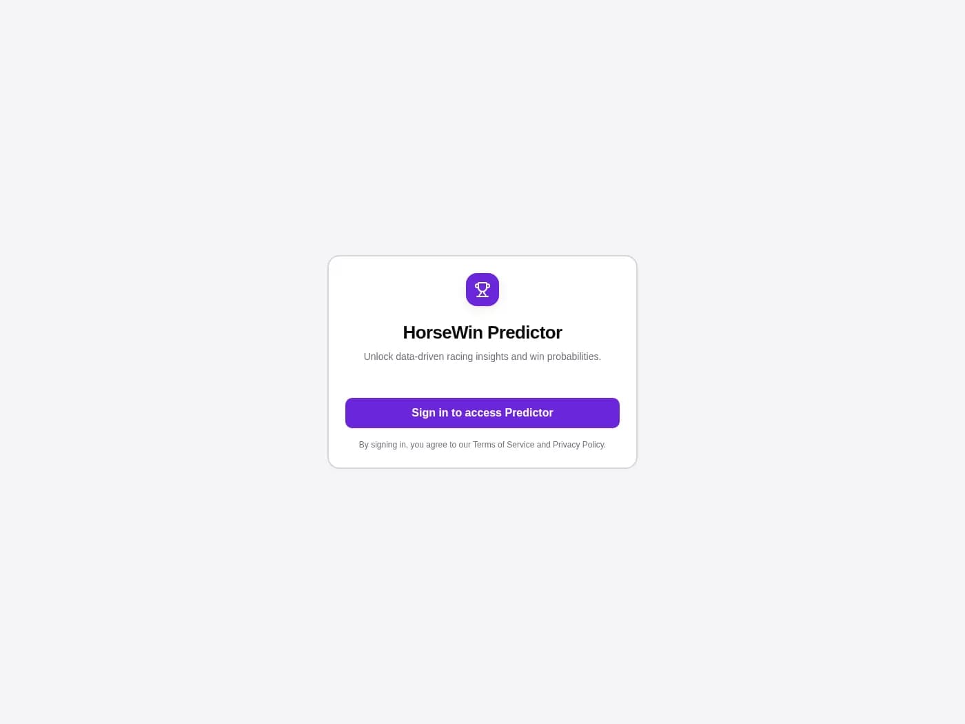 HorseWin Predictor