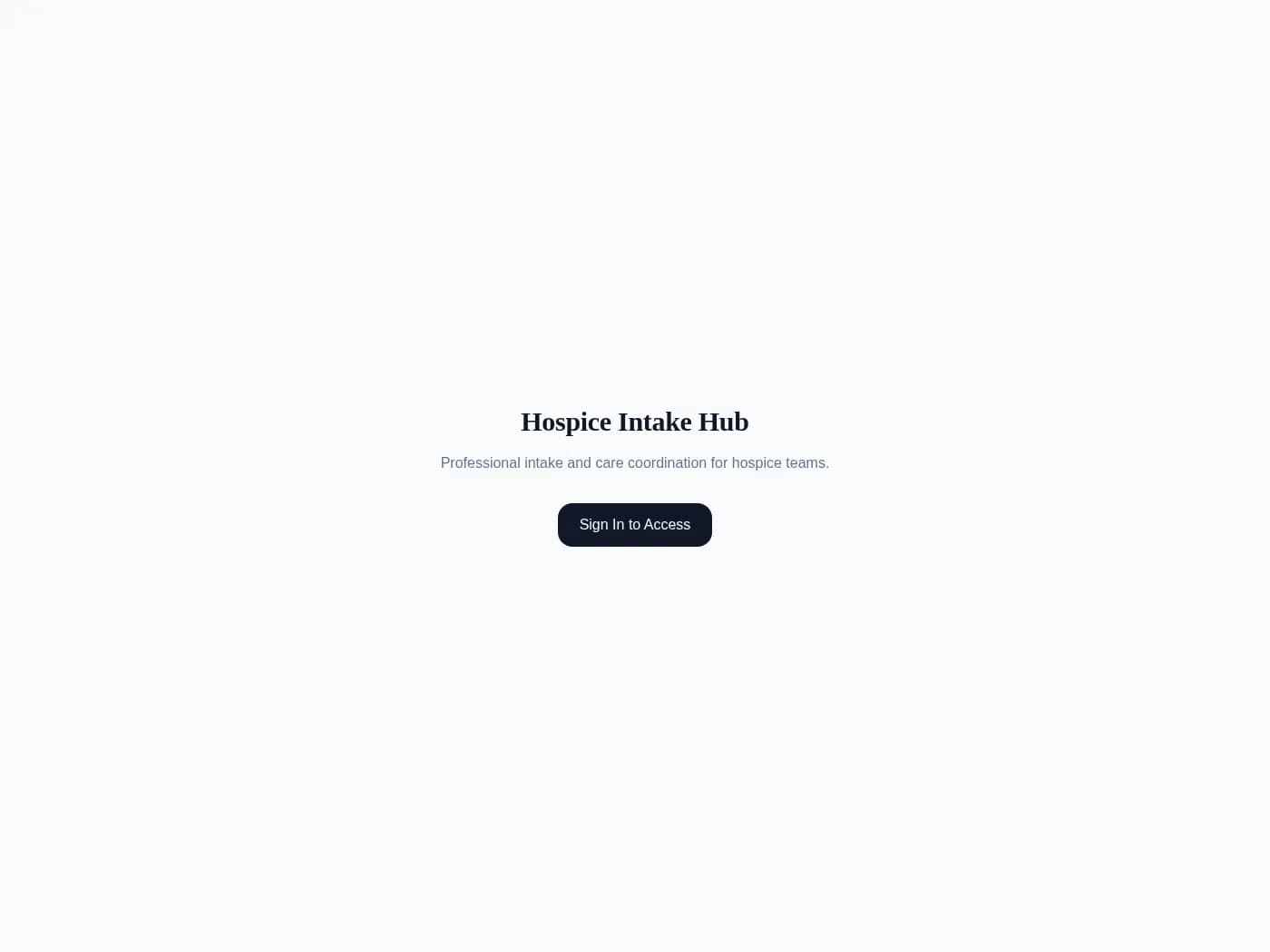 Hospice Intake Hub