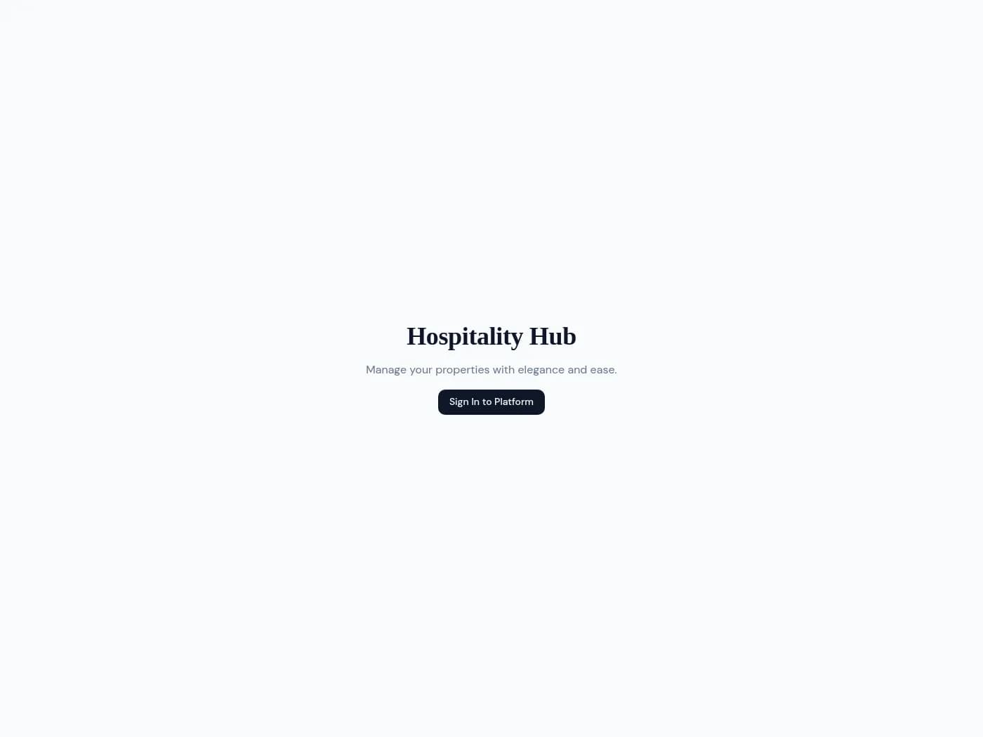 Hospitality Hub Platform
