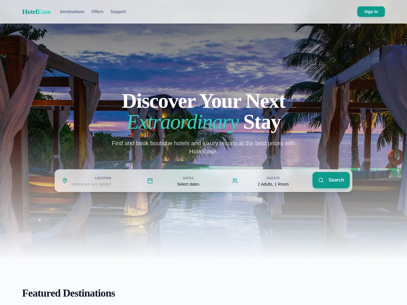 HotelEase Booking App