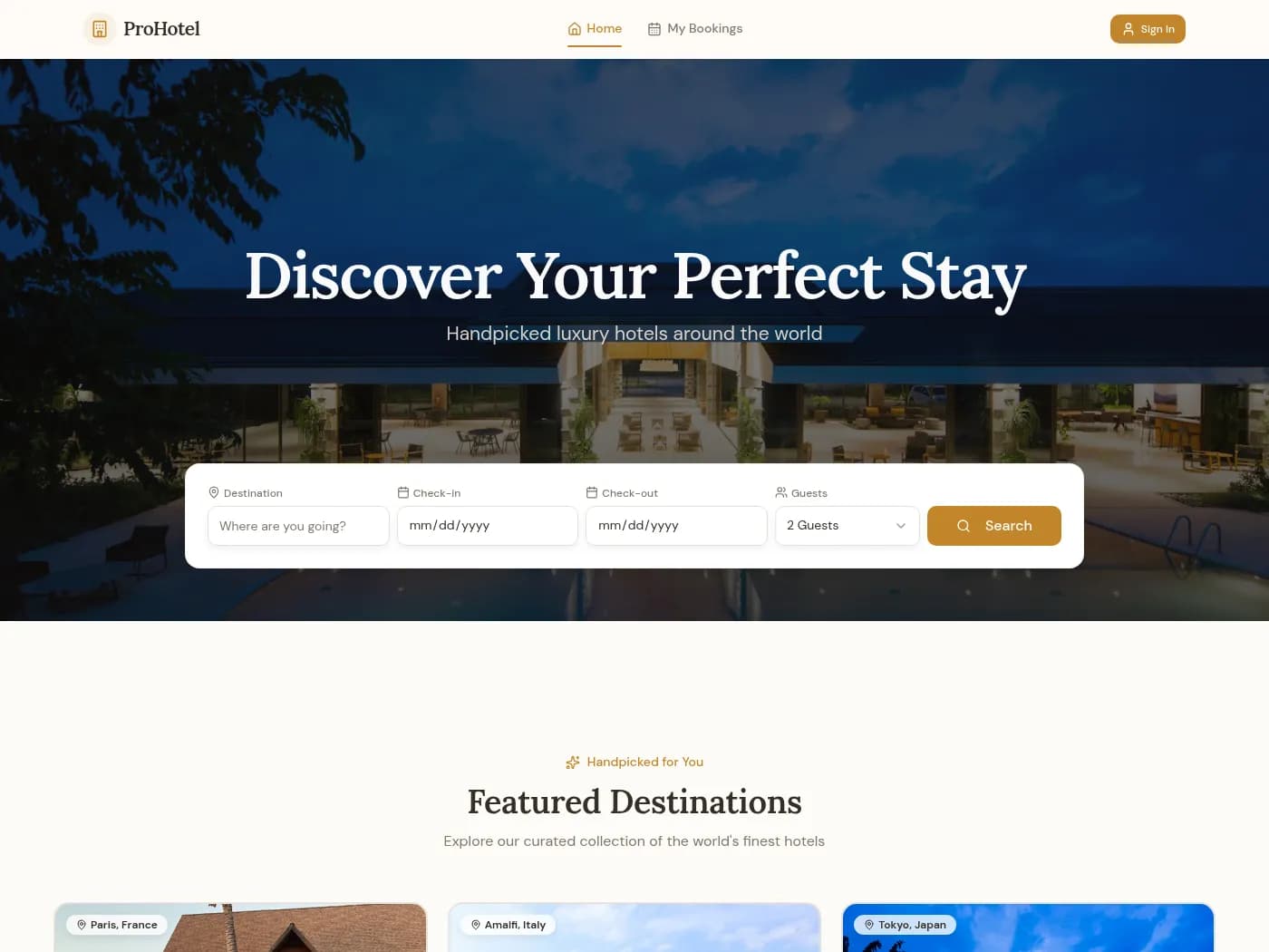 ProHotel Booking App