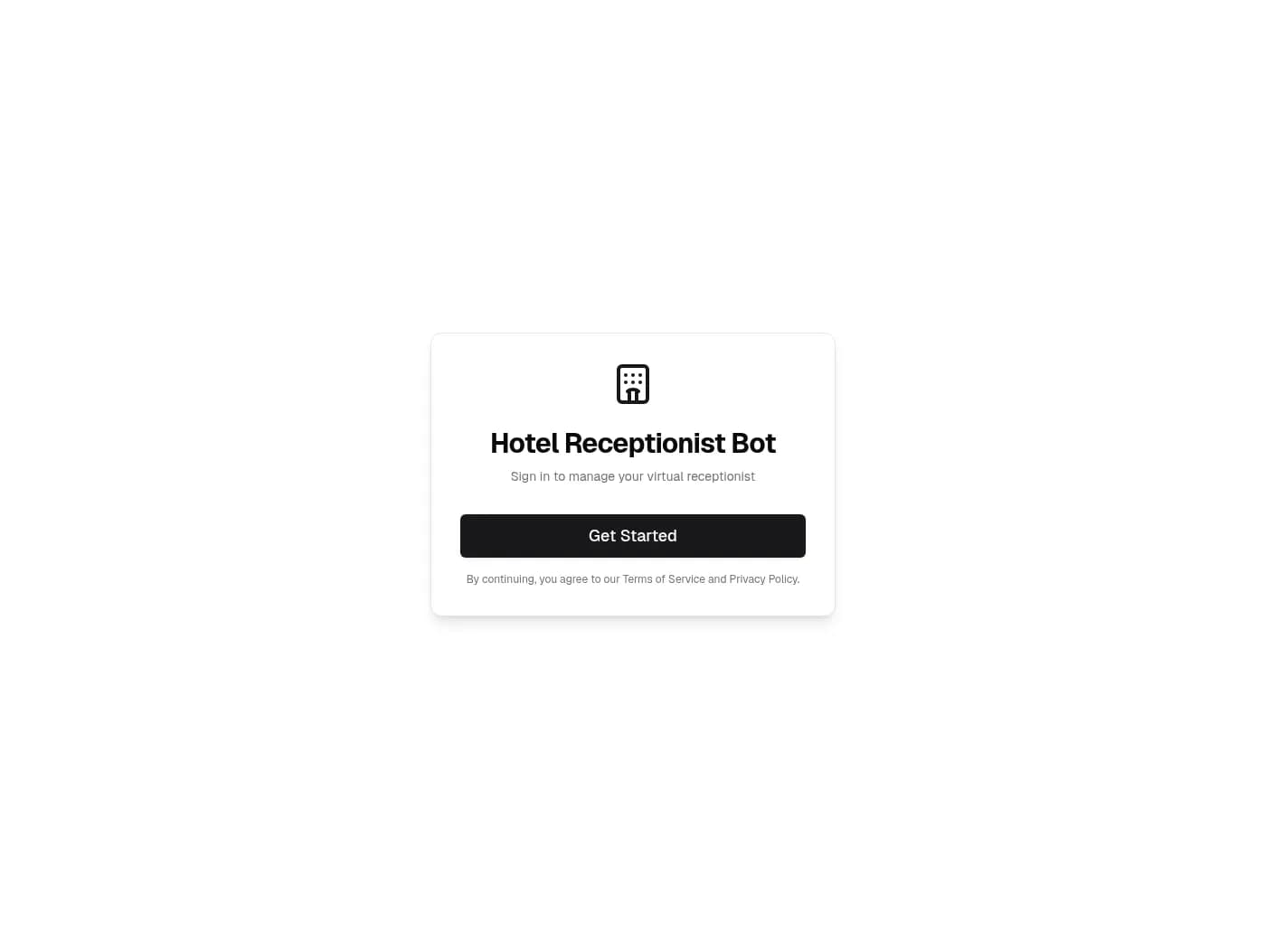Hotel Receptionist Bot