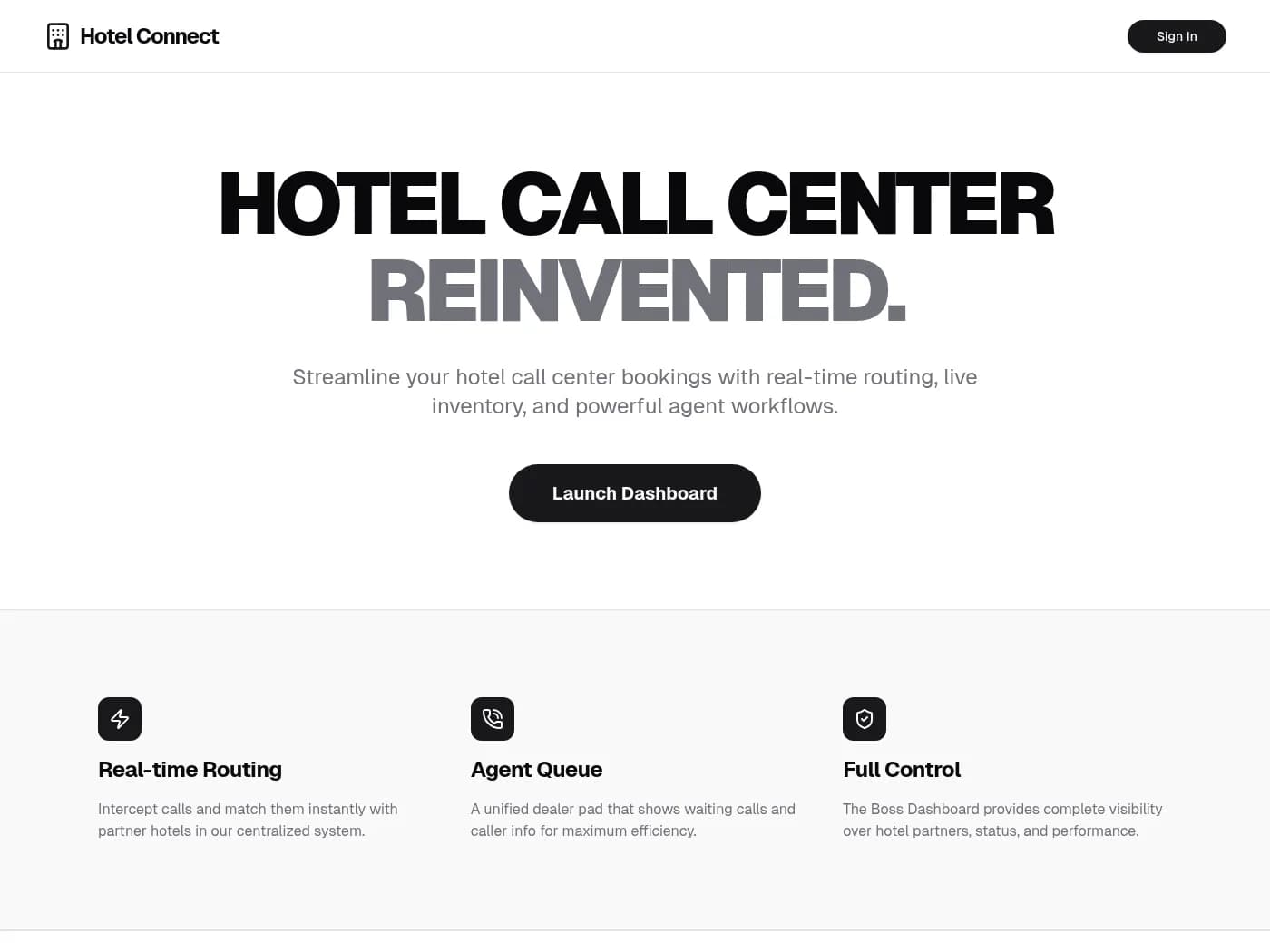 Hotel Connect Dashboard