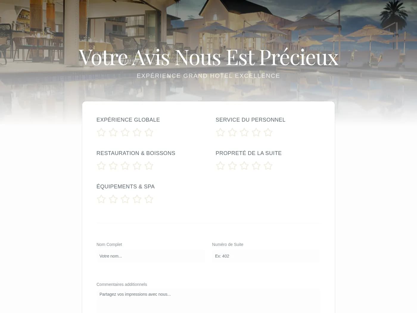 Luxury Hotel Feedback