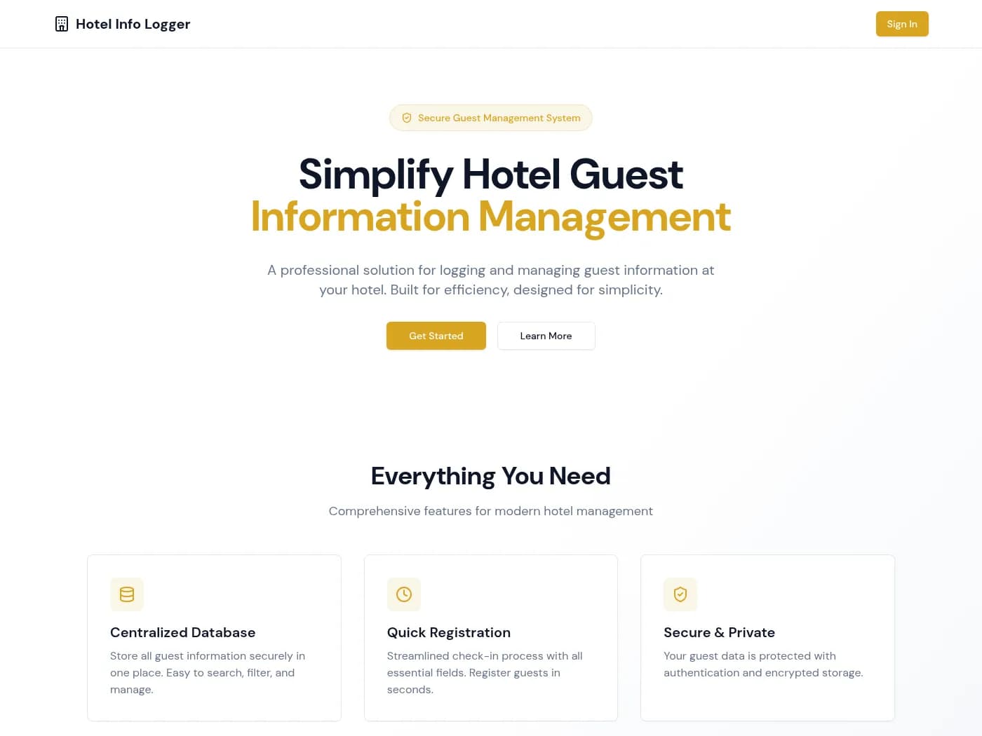 Hotel Info Logger