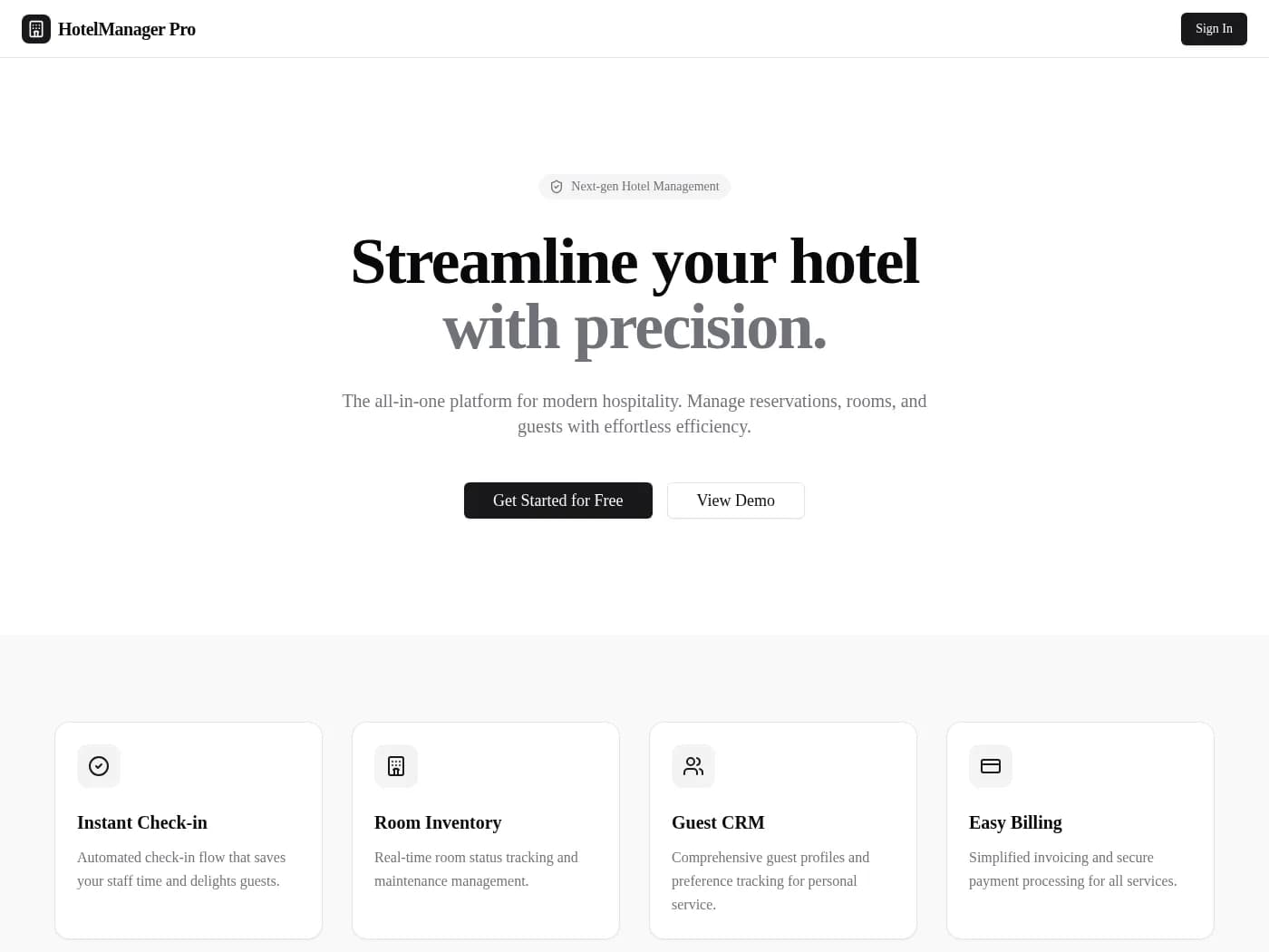 HotelManager Pro
