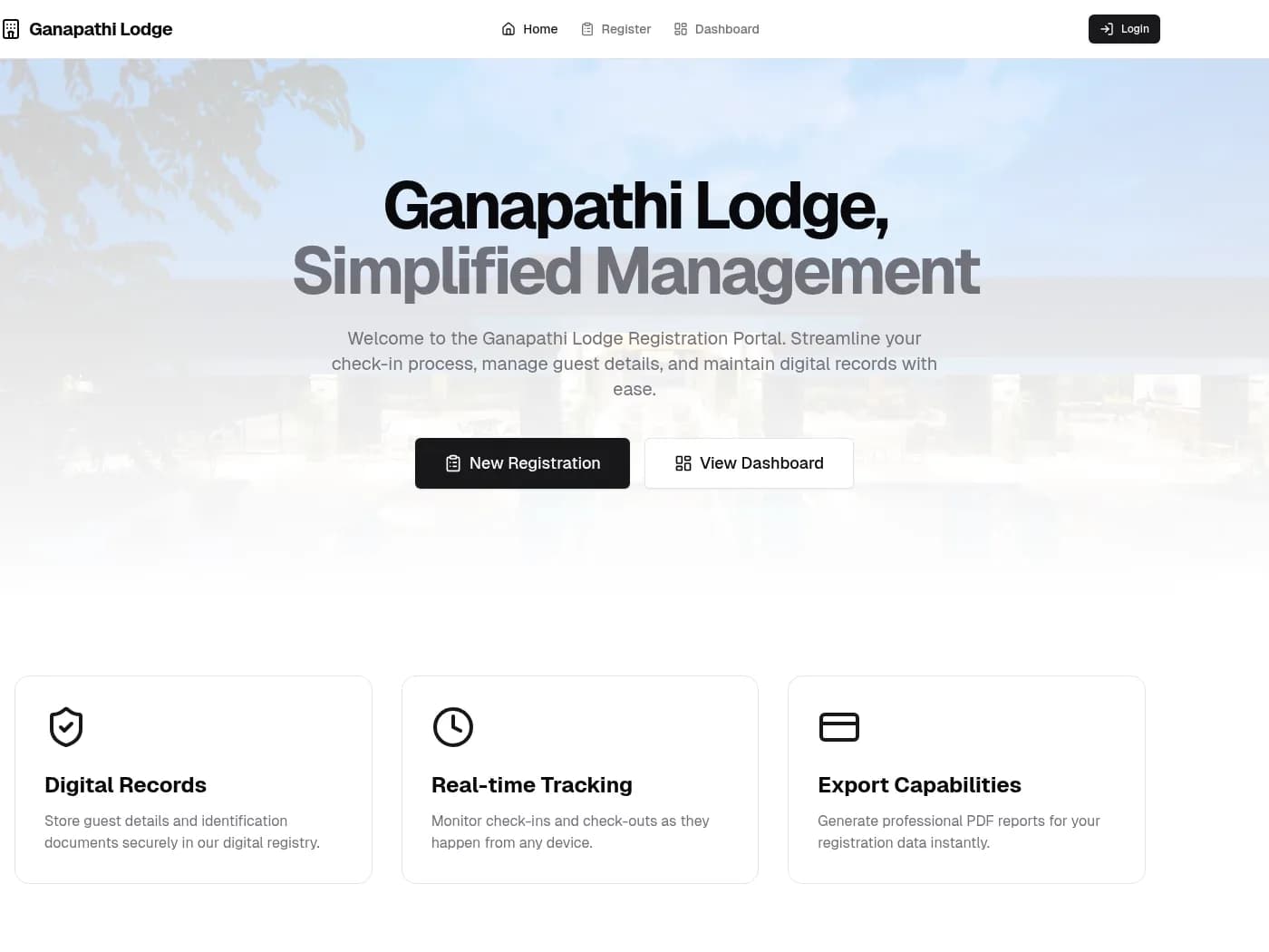 Hotel Registration Portal