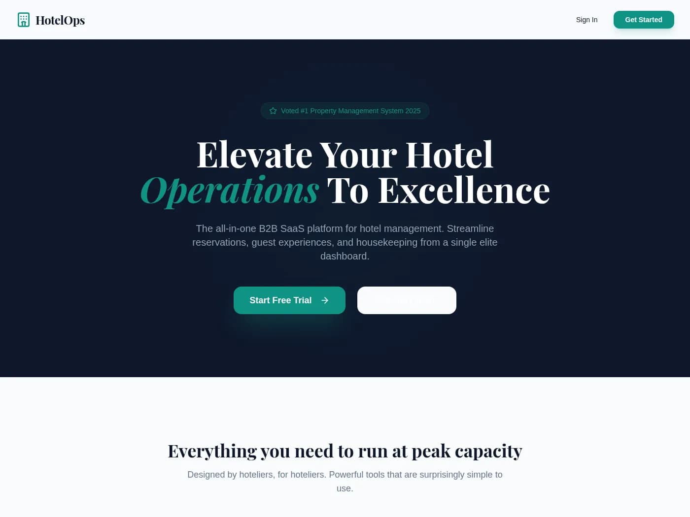 HotelOps SaaS PMS