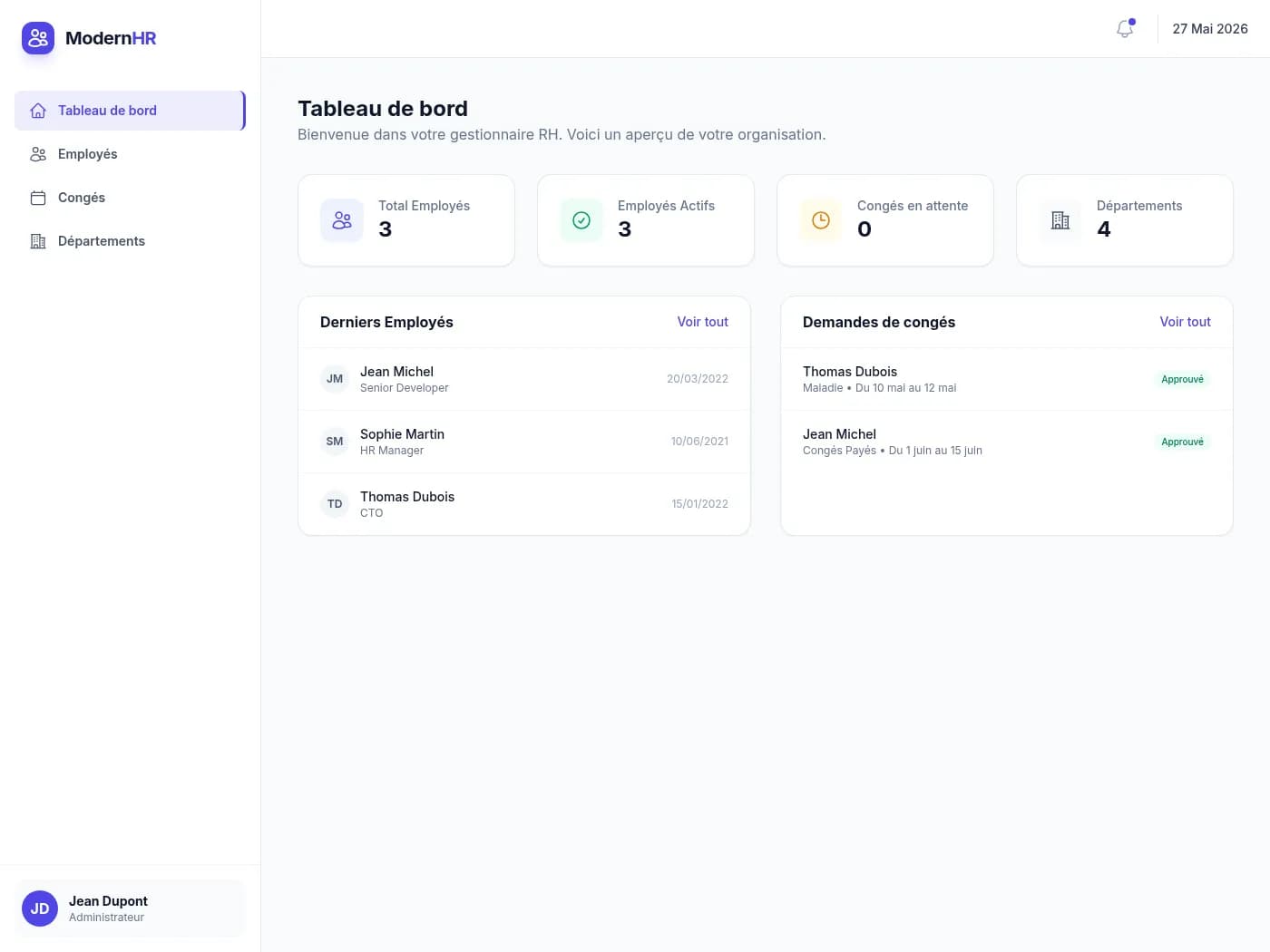 Modern HR Web App
