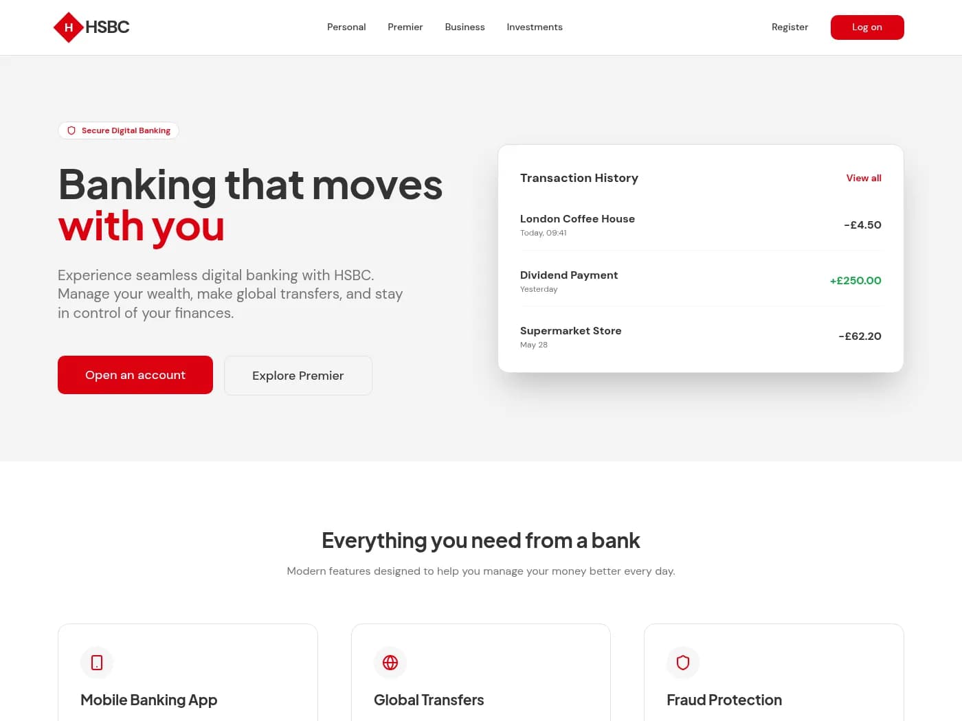 HSBC Bank Clone