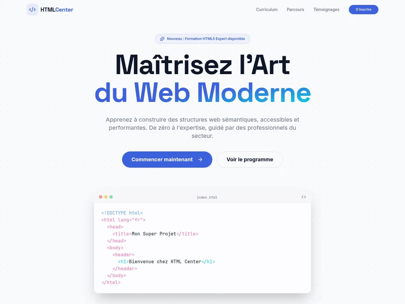 HTML Training Center Web