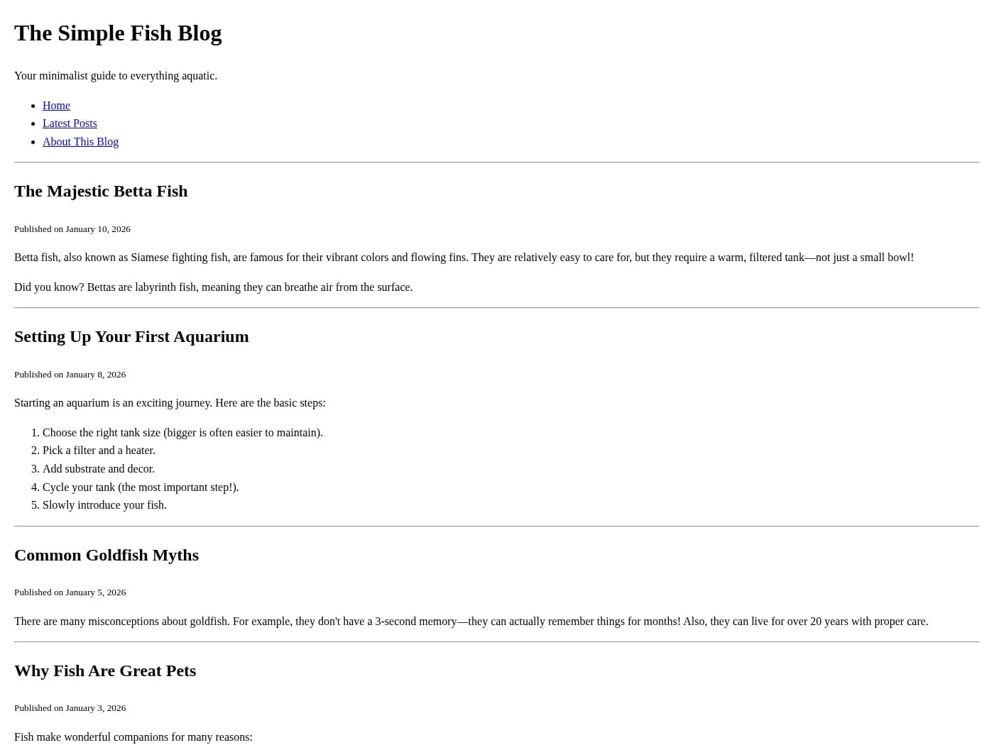Simple Fish Blog