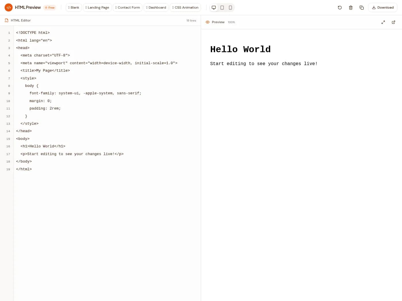 HTML Preview Tool